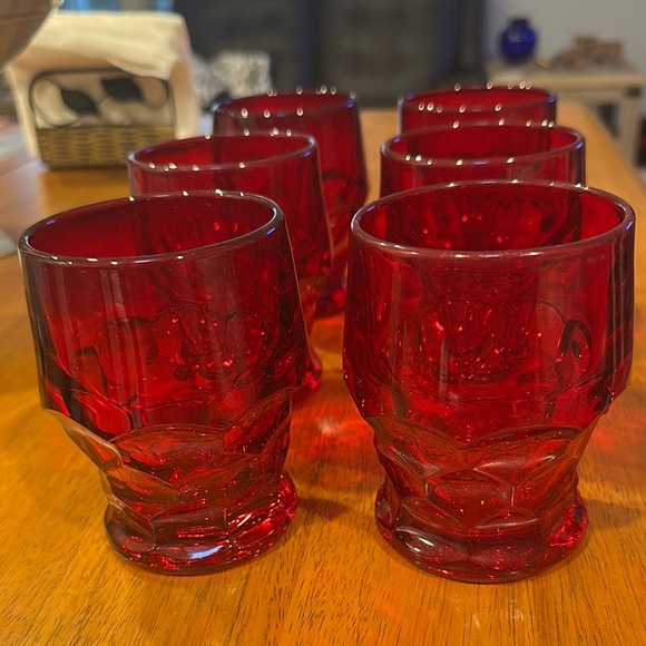 Viking | Dining | Viking Ruby Georgian Honeycomb Juice Glasses Mid ...